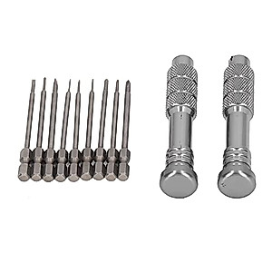 Slotted Screwdriver Set, Screwdriver Set High Strength with 9 Bits 2 Handles for Electronics Maintenance