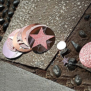 Glitter Rose Gold Black Circle Dot Garland Twinkle Little Star Party Decoration Hanging Banner Backdrop Decor Wedding/Birthday/Bday/Prom/Anniversary/Engagement/Hen Party/Bachelorette Party Supplies
