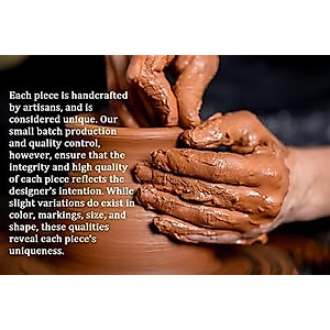 Village Decor Handmade Earthen Clay water pot | Water Dispenser Includes Clay Lid, Glass and Stand, Wooden Coaster and Stainless Steel Faucet. Capacity 7000 ml 236 oz.