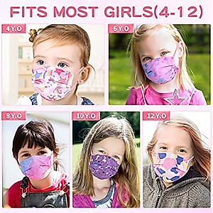 Kids Disposable Face Masks Girls - 50 Pack Kids Mask Disposable Children Small Size Unicorn Face Mask 3 Ply Cubrebocas Para Niños Individually Wrapped
