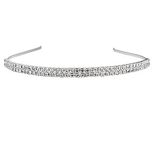Wiwiw 2 Row Crystal Rhinestone Headband Thin Hair Band Bridal Prom Party headband Hair Accessories for Women Girls (2 Row)