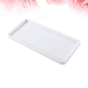 TOPBATHY 2 Pcs Kitchen Dresser Bathroom Vanity Tray Ceramic Bathroom Tray Plate Jewelry Holder for Hand Towel