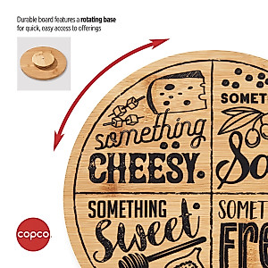 Copco Bamboo Charcuterie Lazy Susan, 10 Inch, Bamboo
