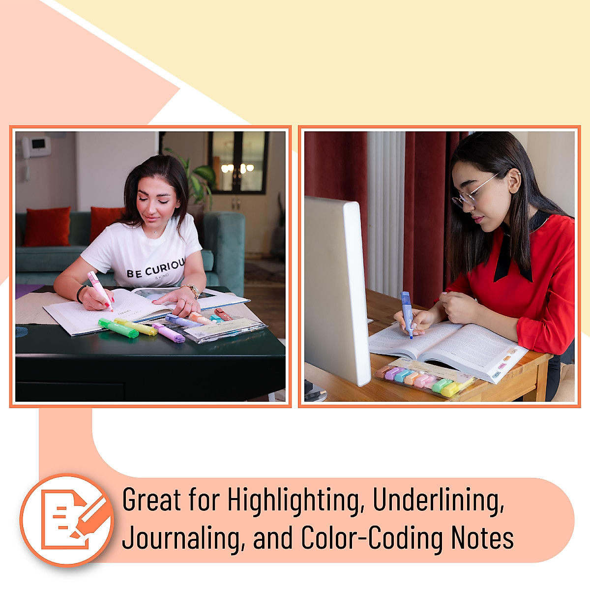 Mr. Pen- Pastel Highlighter, 8 pcs, Tank Style, Chisel Tip, Highlighters Pastel, Bible Highlighter, Aesthetic School Supplies, Cute School Supplies, Aesthetic Cute Highlighters, Highlighters No Bleed