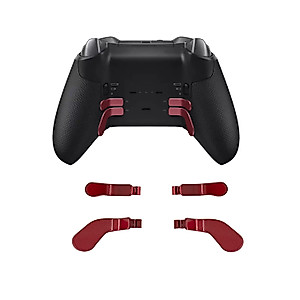 Metal 2 D-Pads, 4 Paddles (Medium & Mini) Trigger Buttons Replacement for Elite Series 2 Model1797 & Xbox One Elite Controllers 1698, Elite Series 2 Core- Red