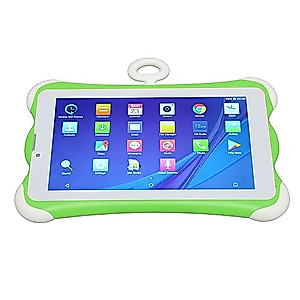 Haofy Kids Tablet 128GB Expandable Memory Dual SIM 7 Eye Protection 6000mAh Battery Green for School (US Plug)