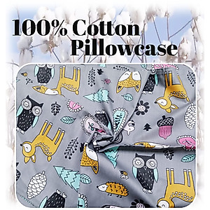 Toddler Baby Pillow Case - Cotton Pillowcase Bedding 2 Pack, Super Soft Envelope Closure Travel Pillow Cases for Nursery, Kids, Boys and Girls, 14 x 20 Inches