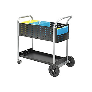 Safco Products Scoot Legal SizeMail Cart 5239BL Black, Swivel Wheels