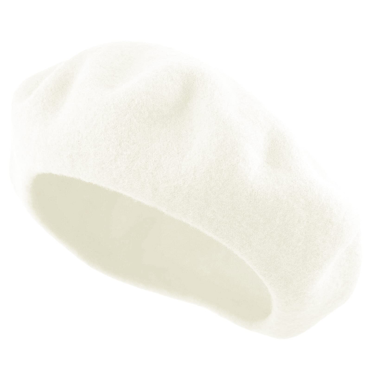 Women's French Beret Hat Solid Color Plain Wool Classic Traditional Artist Cap (US, Alpha, One Size, White)