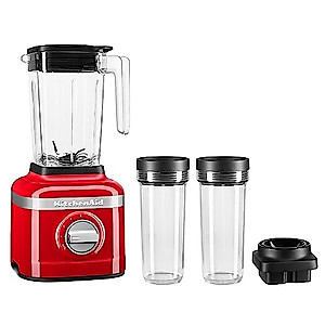 KitchenAid K150 3 Speed Ice Crushing Blender with 2 Personal Blender Jars - KSB1332Y,Passion Red, 48 oz