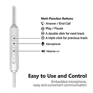 Dixvuk 2 Pack Metal Wired Earbuds,Noise Isolating in-Ear Headphones,Built-in Call Control Button Earphones, Earphone Fits 3.5mm Interface for iPad, Mp3/Mp4,iPod, iPhone 6/6s, Android Smartphones