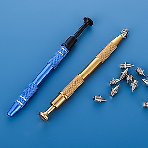 Grevosea 2 Pack Piercing Ball Grabber Tool, Stainless Steel Jeweler's Pick Up Tool with 4 Prongs Holder Diamond Claw Tweezers for Tiny Objects Ic Chips Electronic Components