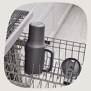 Contigo Tumbler 1200 ml with handle | Stainless Steel Vacuum Insulated Water Bottle with Straw and Lid | Cold for 29 hours | Travel Mug | Thermal Flask | BPA Free | Darkstone