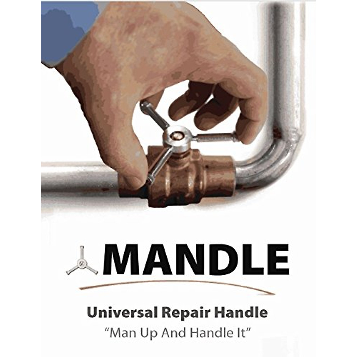MANDLE (MAN UP AND HANDLE IT) Adjustable Water Shut Off Replacement Handle for Spigot, Outdoor Garden Faucet, Hose Bib, Round Wheel (for 3/8" or Smaller Exposed stem)