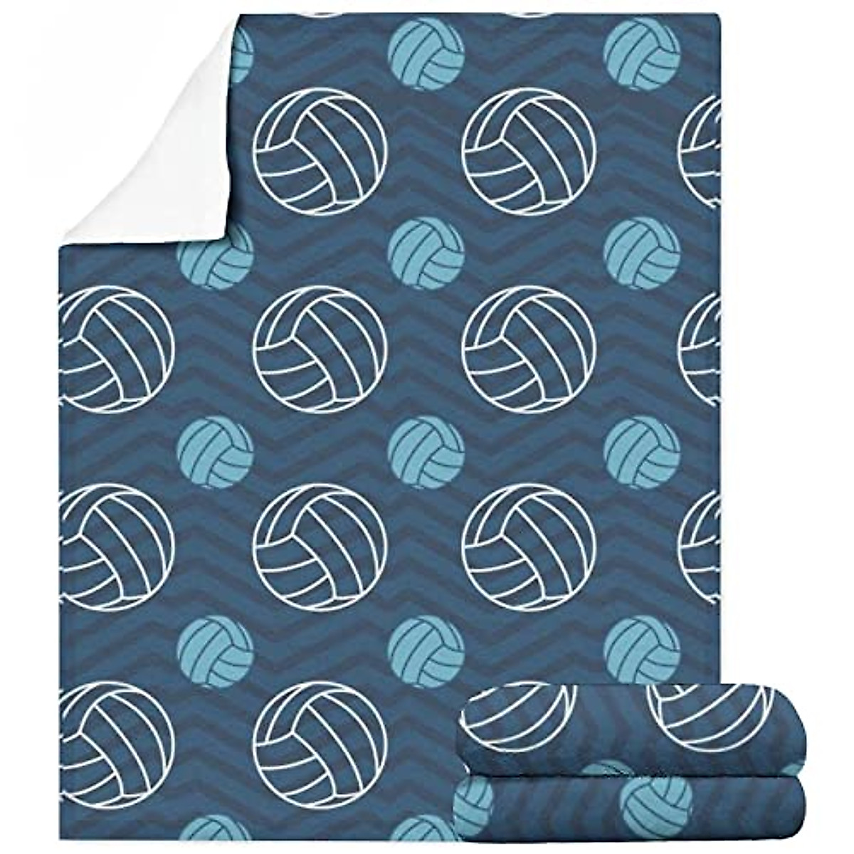 Throw Blankets Volleyball Blanket All Year Lightweight Blue Summer Blanket Soft Bed Blanket Breathable Cooling Blanket Travel Blanket for Women Men Cozy Luxury Blanket 80"x60"