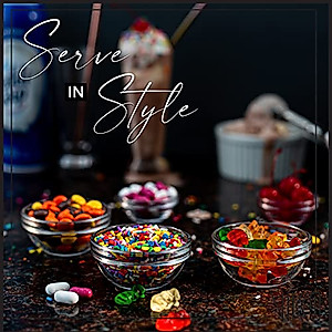 Vikko 3 Inch Small Glass Bowls: Dipping Sauce Cups - Pinch Bowls for Cooking Prep - ingredient bowls for prep - Mis En Place Bowls - Stackable Clear Round Spice Bowls - Small Glass Bowl - Set of 6