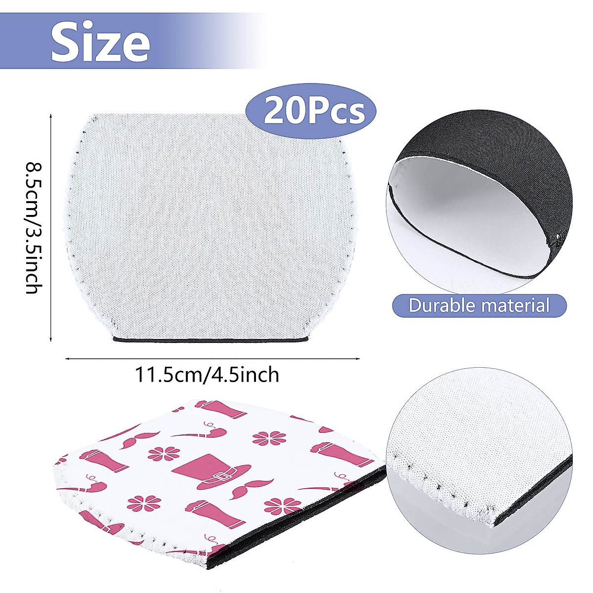 Patelai Sublimation Blank Wine Glass Sleeve Wine Glass Sleeve Sublimation Insulator Cover for Wine Glass Sublimation Ornaments Supplies, 4.5 x 3.3 Inch