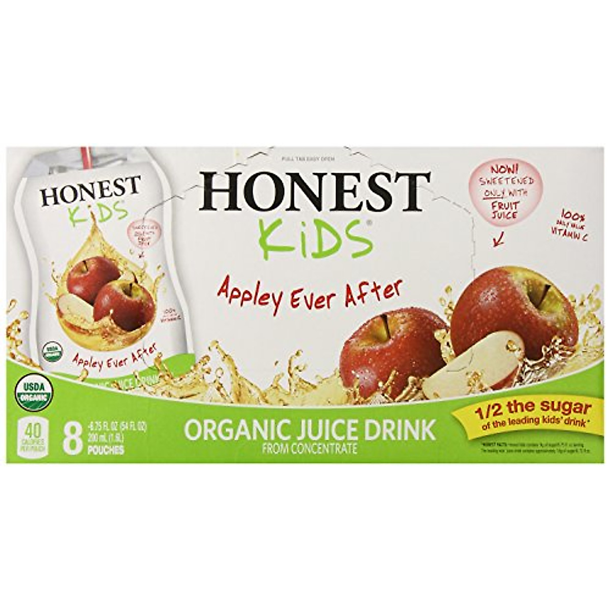 Honest Kids, Organic Appley Ever After Juice Drink, 6.75 Fl Oz (pack of 8)