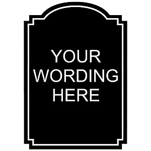 ComplianceSigns.com 10" x 7" Vertical Rounded Top Custom Sign with Adhesive Strips, Engraved Plastic with Acrylic Core, White on Black