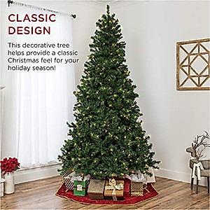 Best Choice Products 4.5ft Pre-Lit Spruce Artificial Holiday Christmas Tree for Home, Office, Party Decoration w/ 200 Incandescent Lights, 763 Branch Tips, Easy Assembly, Metal Hinges & Foldable Base