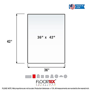 Floortex Glaciermat Heavy Duty Glass Chair Mat for Hard Floors & Carpets - 42'' x 36'' - Made in The USA