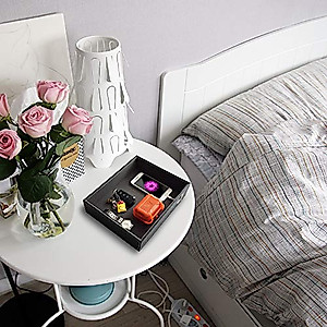 SUKKMORI Valet Tray Desk Organizer - PU Leather Nightstand Organizer for Men and Women, Dresser Tray, Catchall Tray for Key Jewelry Accessories, Vanity Tray Box, Bedside Table Charging Station