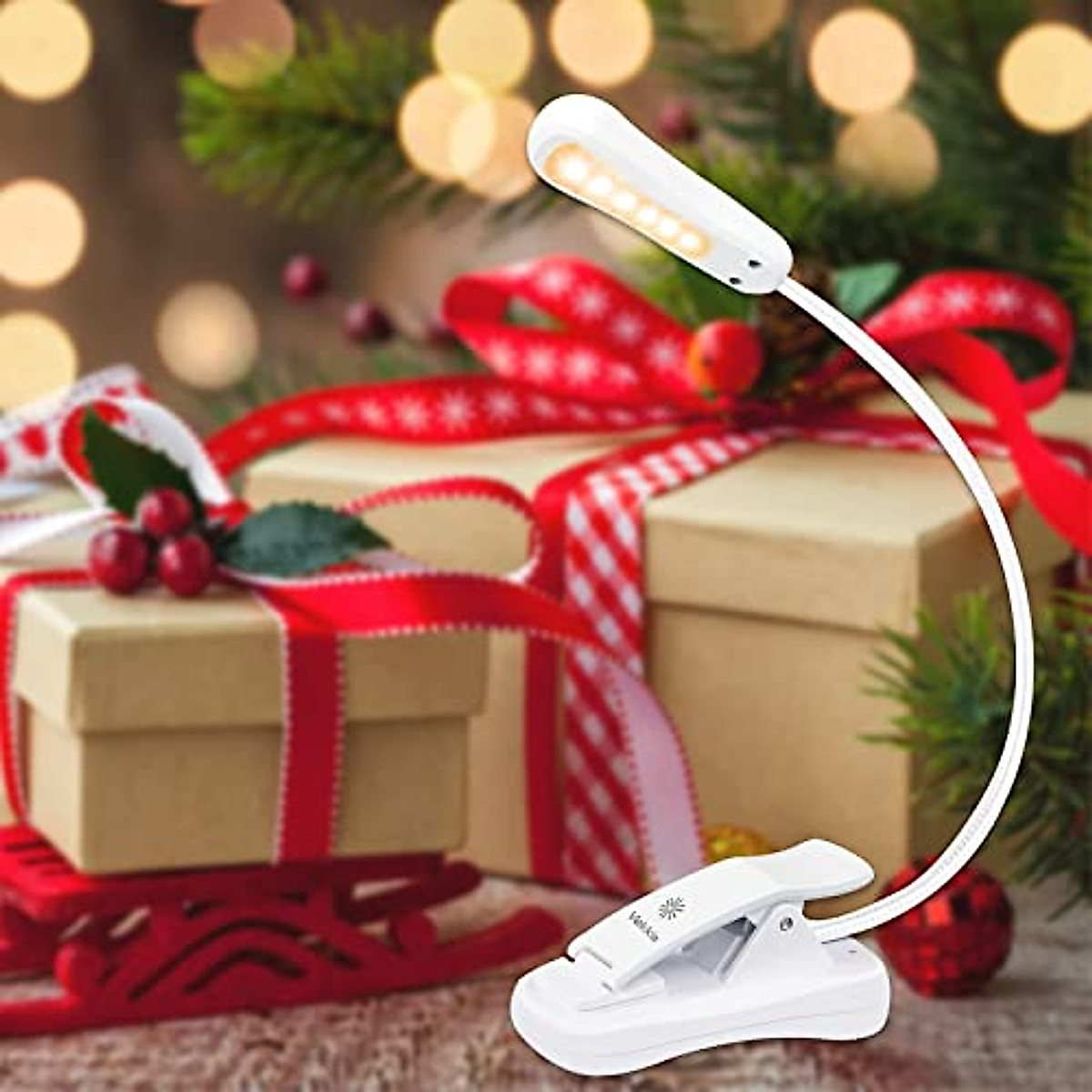 Vekkia 3000K Warm LED Rechargeable Book Light, Easy for Eyes, Clip on Reading Lights for Reading in Bed, Car & Travel, Lightweight Slim 2.1 oz. Perfect for Readers (Elegant White)