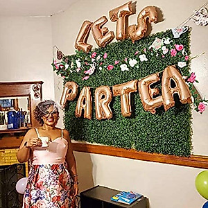 LaVenty 12 PCS LET'S PAR TEA Balloons Tea Party Birthday Banner Tea Party Decorations Lets Par-Tea Party Decor Par Tea Baby Shower Par Tea First Birthday Decoration Flower Garland(180inch)