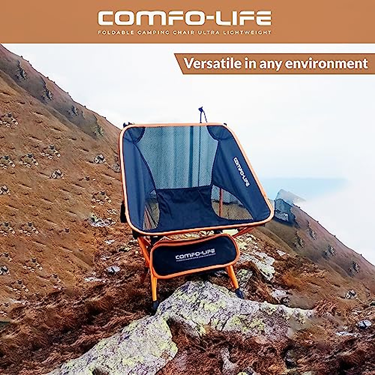 COMFO-LIFE Portable Camping Chair - Backpacking Chair Ultra Lightweight and Durable Lawn Chairs, Camp, and Backpacking Chair - Ideal for Travel and Outdoor Adventures - Ultralight & Compact