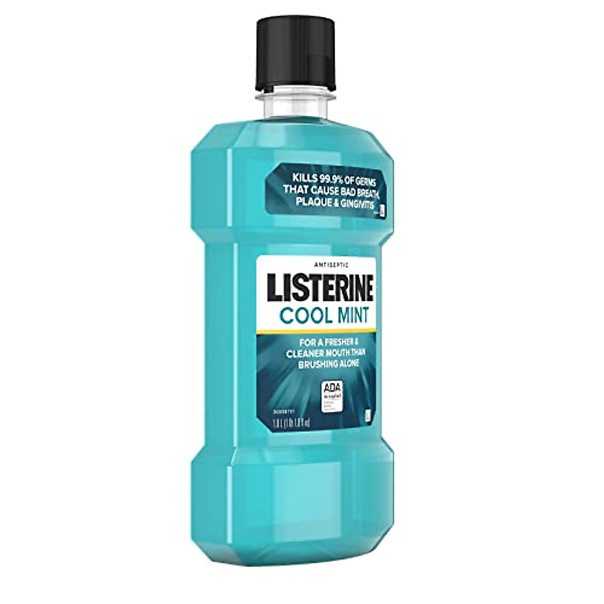 Listerine Cool Mint Antiseptic Mouthwash to Kill 99% of Germs That Cause Bad Breath, Plaque and Gingivitis, Cool Mint Flavor, 1 L (Pack of 2)
