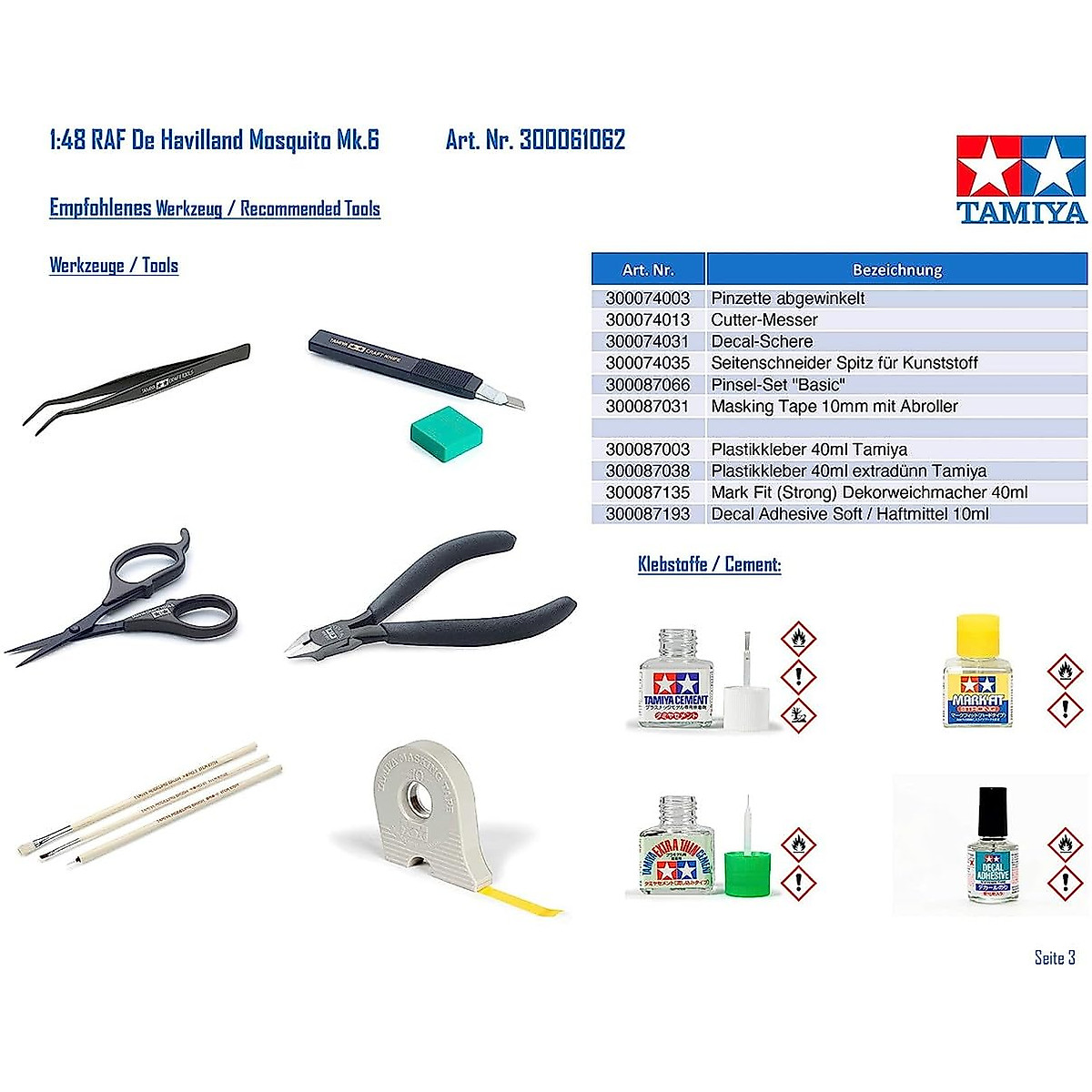 Tamiya 61062 1/48 De Havilland Mosquito FB-MK.6 Plastic Model Airplane Kit