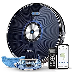 Laresar Robot Vacuum and Mop, Grande 1 Robotic Vacuum Cleaner 2700Pa Suction with Smart Dynamic Navigation, Self-Charging, App Control, Works with Alexa, Ultra-Slim, Ideal for Pet Hair and Carpets