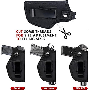 Gun Holsters for Pistols 9mm, Pistol Holster, Gun Holster for Women/Men, 380 Holster Concealed Carry, Right/Left 9mm Holsters for Pistols, OWB/IWB Fits Glock 42,27,26,23 M&P Shield (Black)