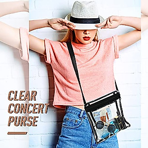Frienda 2 Pieces Clear Stadium Approved Bag Clear Crossbody Bag with Inner Pocket and Adjustable Shoulder Strap Transparent Purse Bag for Concerts Sports Events