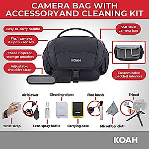 Nikon Z50 Mirrorless Camera with NIKKOR Z 16-50 and 50-250mm VR Lenses and 64GB Card Kit with Deluxe Accessory Bundle (5 Items)