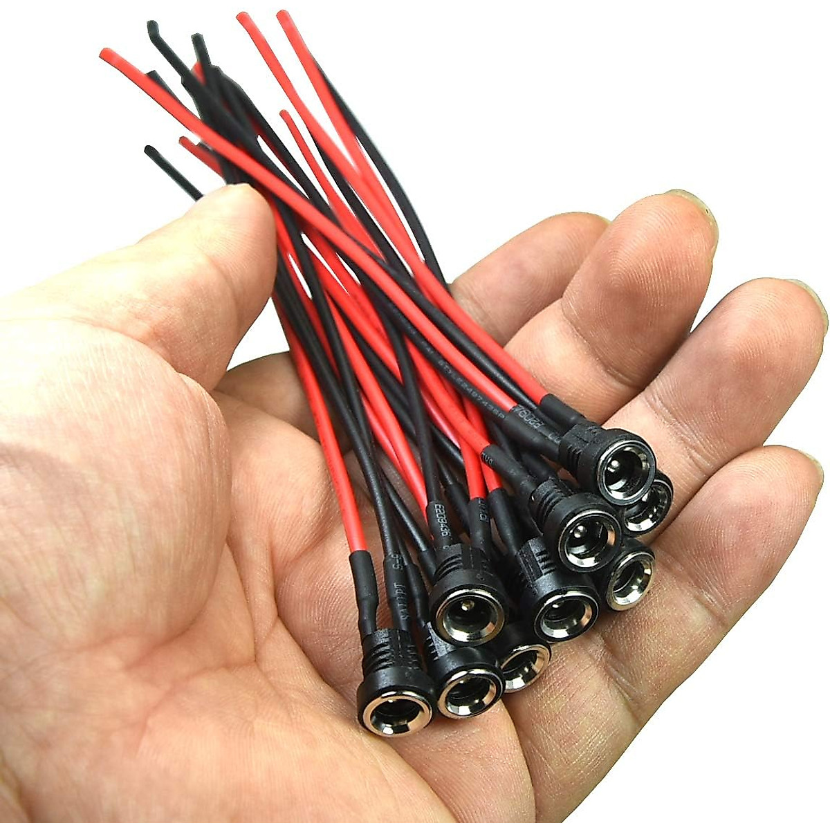 5Pcs 5.5mm x 2.1mm DC Power Supply Jack Socket Female Panel Mount Connection,dc-022B dc Jack with Wires