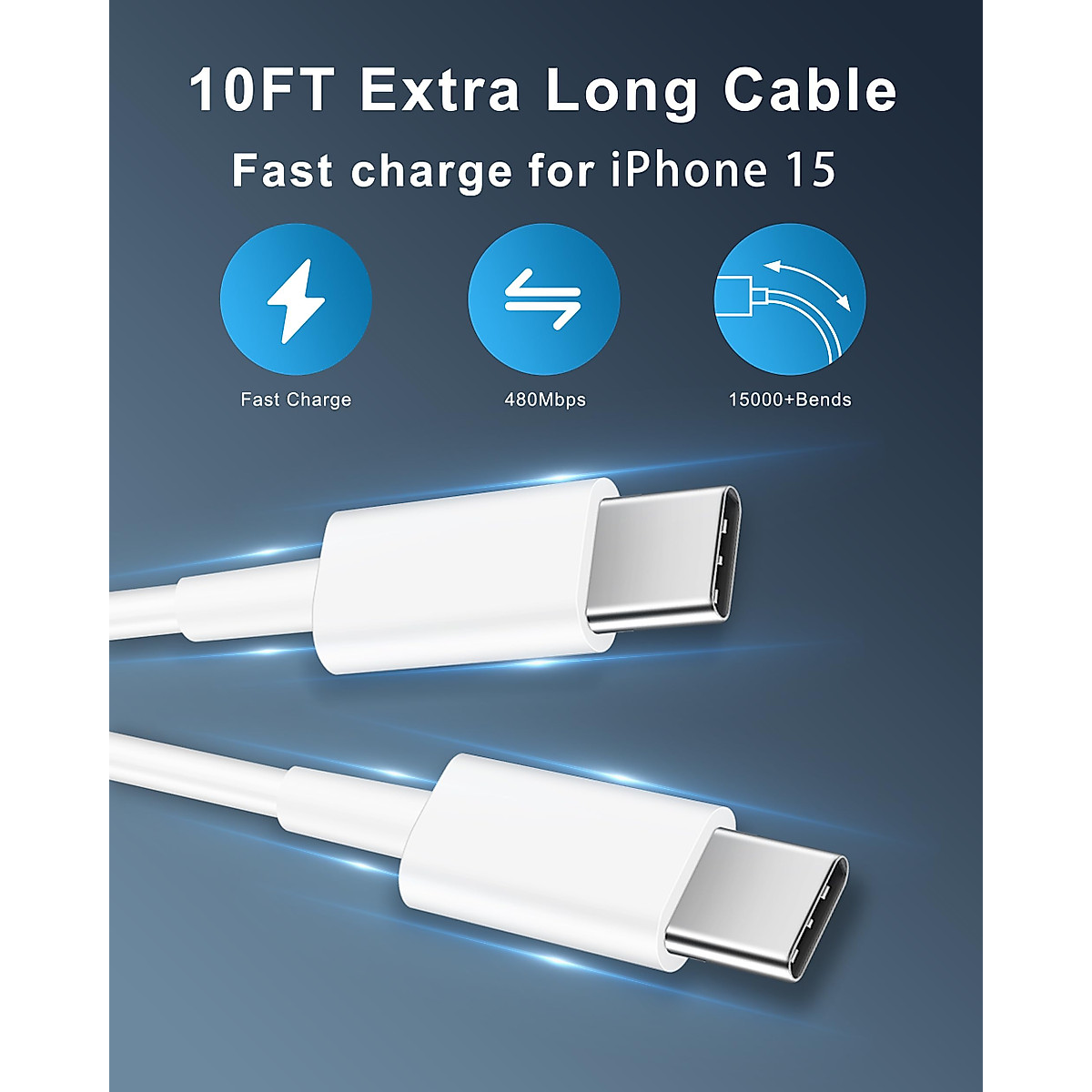 iPad Pro Charger iPad Fast Charger, 30W USB C Fast Wall Charger Blcok with 60W/3A 10FT Long USB C to USB C Cable for iPad Pro 12.9/11 inch, iPad 10th Generation, iPad Air 5/4th, iPad Mini 6