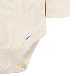 Gerber Unisex Baby Long Sleeve Solid Onesies Multi-Pack Interlock 180 GSM, Natural