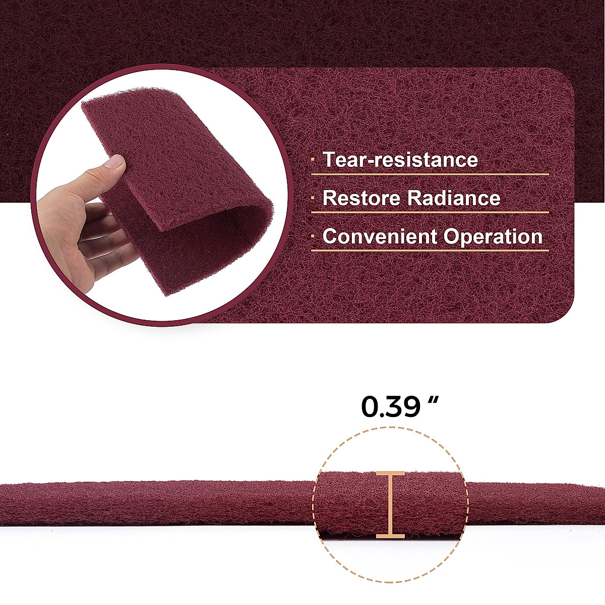 S SATC 6" x 9" Maroon General Purpose Scuff Pads,10 Pack Automotive Scotch Brite Pads for Scuffing,Scouring,Sanding,Paint Primer Prep Adhesion Scratch for Automotive Restoration,Handicrafts…