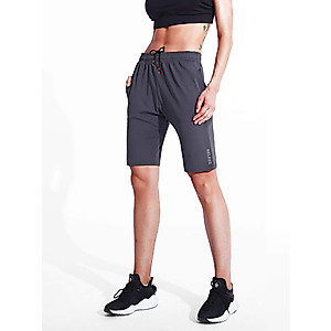 NELEUS Women's 10 inch Running Shorts Workout Athletic Short for Yoga with Pocket,3 Pack,Black/Grey/Navy Blue,US 2XL,EU 3XL