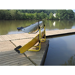 Suspenz Kayak Storage Rack, 2-Boat Free Standing Kayak, Canoe, SUP Rack, Marine Grade Black, 48" x 24"