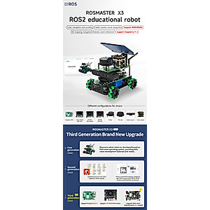 Yahboom Jetson Nano 4GB ROS Robot Lidar Mapping Navigation Depth Image 3D Analysis Mecanum Wheel Python Programming Learn Explore Robotic Kit（Nano Standard Ver-without Nano）