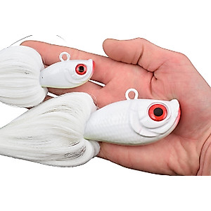 Last Cast Tackle White 6oz & 24oz Bucktail Tandem Parachute Trolling Rig #1050-W