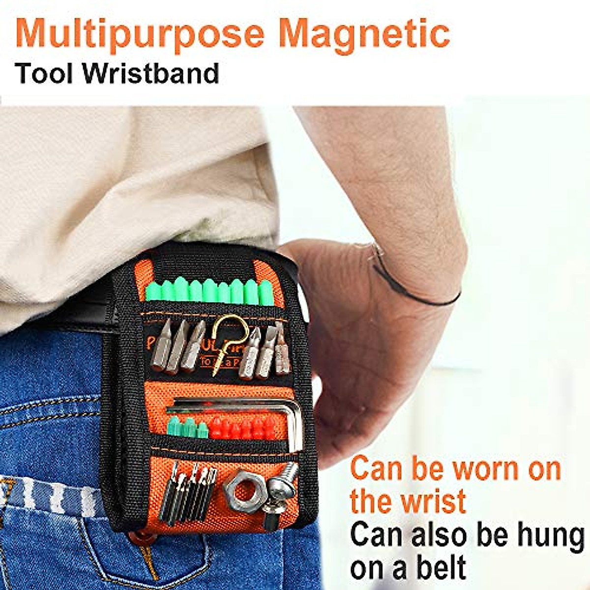 Gifts for Men Magnetic Wristband - Valentines Day Gifts for Him Husband Boyfriend Tool Belt for Holding Screws Cool Stuff Gadget Birthday Gifts for Men Who Have Everything Gift Ideas Women Carpenters