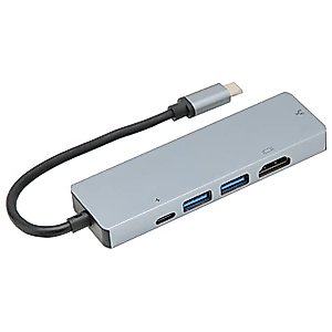 USB C Hub, 5 in 1 High Speed Data Transmission USB C Dongle, USB C to HDMI Multiport Adapter ,HD Multimedia Interface Ethernet Adapter for Windows XP/Vista/OS/ 10