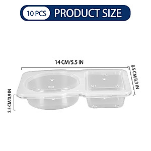 cheshjulv 15 PCS Double Compartment Condiment Containers with Lids - Portable and Reusable Snack Containers for Keeping Your Sauces Fresh and Organized