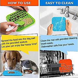 3 Pack Lick Mat for Dogs and Cats, Dog Slow Feeder Dowl Mat for Bathing Grooming Nailing Trimming, Food-Grade, Non-Toxic Dog Feeding Mat, Licking Pad for Dogs Cats