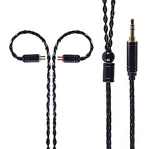 H HIFIHEAR Upgraded Replacement Earphones Cable 8 Cores Silver Plated Copper Cable with 2PIN 0.78mm IEM Cable for UM3X ES4 ZST ZSN ZSR C10 AS10 ZS10 C12 C16 V80 V90 Blon-03 (2PIN 3.5mm)
