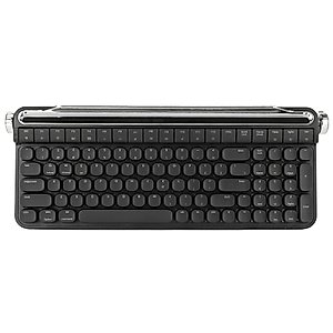 GOWENIC Retro Typewriter Keyboard, Red Switch Mechanical Gaming Keyboard, Hot Swappable Vintage Keyboard RGB Backlight 100 Keys BT5.1, for Game Office, for Windows (black)
