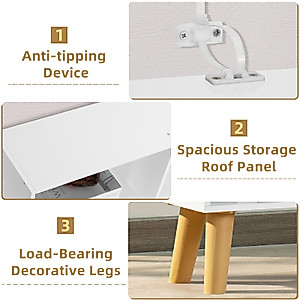 YAHARBO 10 Cube Large Bookshelf,3 Tier Bookcase with Legs,White Mid-Century Modern Bookshelves,Wide Free Standing Open Storage Organizer Shelf,Tall Wooden Book Case Furniture for Living Room,Office